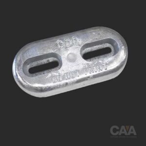 ZINC BLOCK ANODE WITH SLOTTED HOLES 8.6K | Marine Trade Supplies